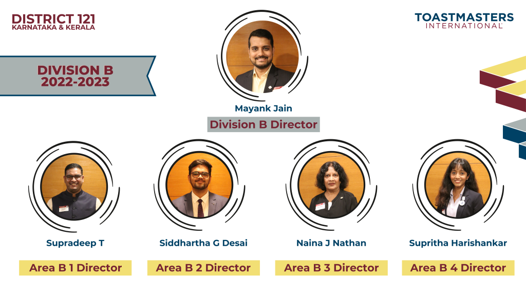 Division and Area Leadership – District 121 | Toastmasters International